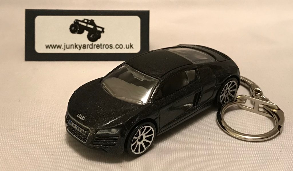AUDI R8 10 SPOKE WHEEL VERSION KEYRING / KEYCHAIN 1/56 SCALE BLACK ...