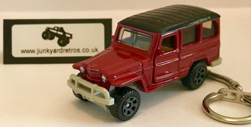 Willys Jeep Wagon 1962 Keyring Keychain 1/56 Scale DARK RED – Junk Yard ...